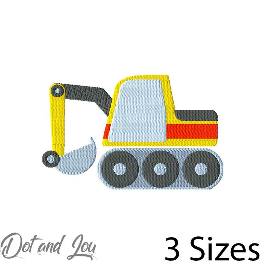 Toy Backhoe Machine Embroidery Design in 3 Sizes - Etsy