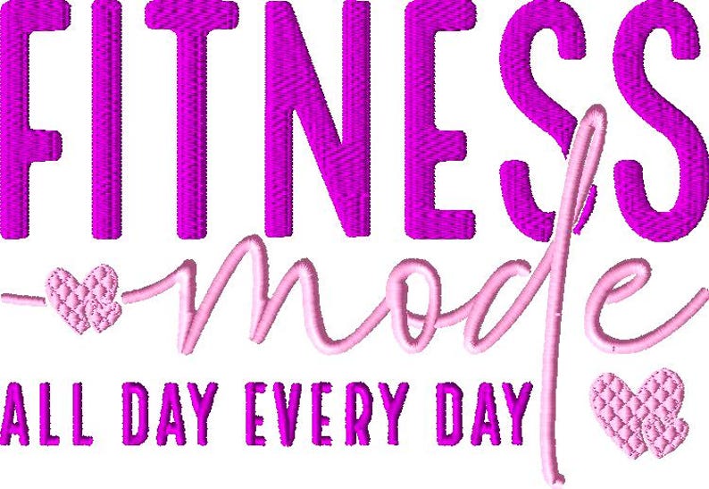 Fitness Machine Embroidery Design: Word Art Instant Download Embroidery ...
