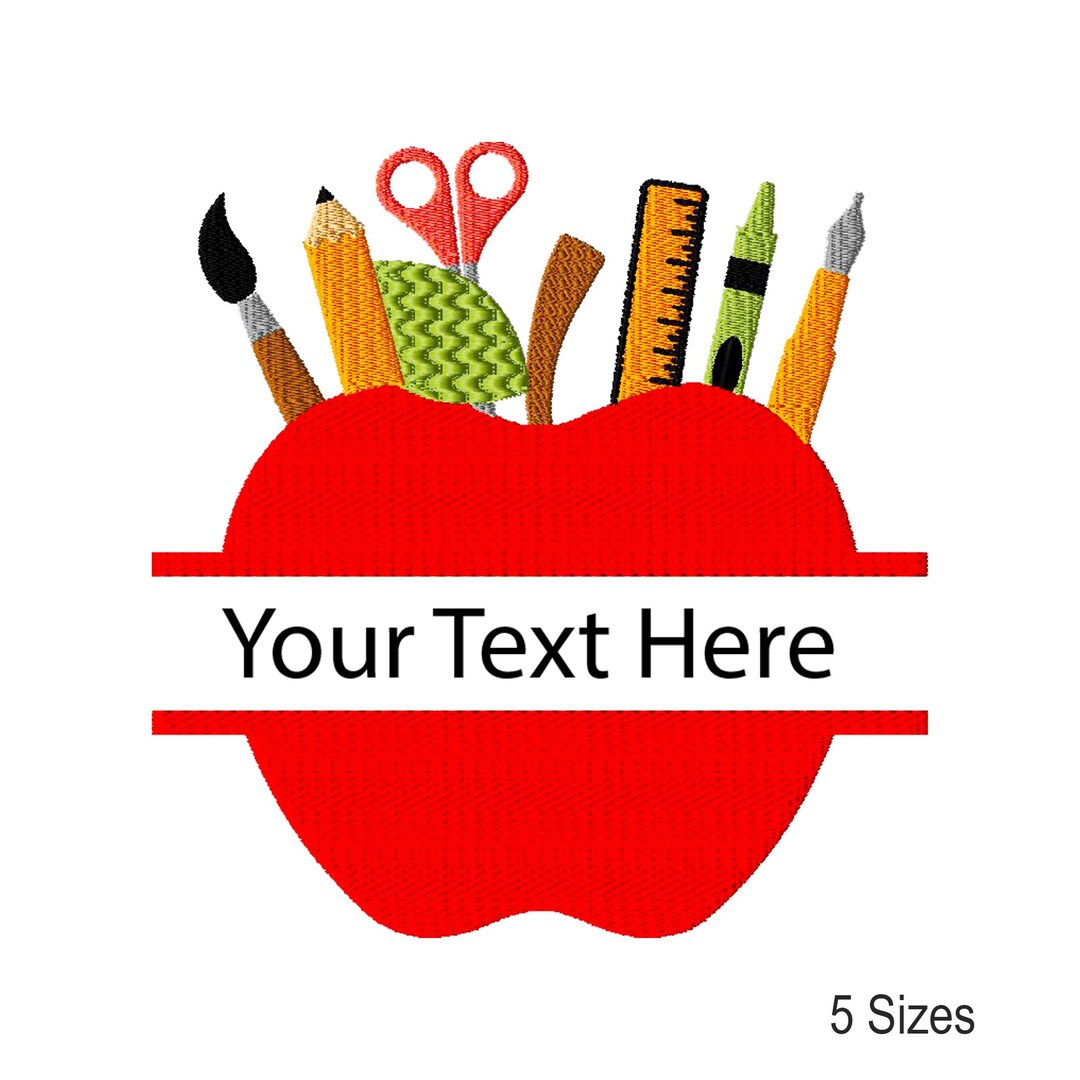 Teacher Gift Split Monogram Machine Embroidery Design: School Instant ...