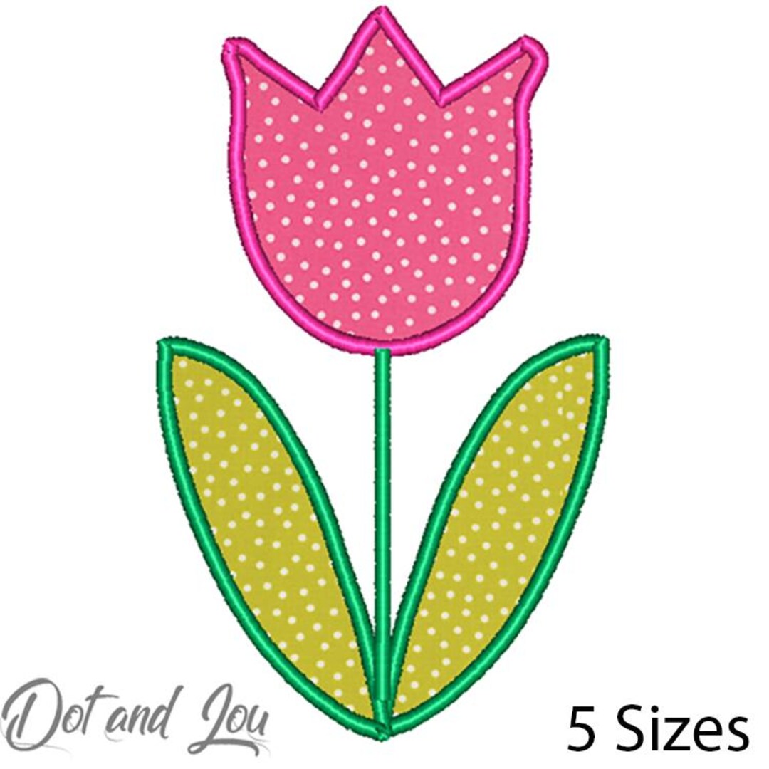 Applique Tulip Machine Embroidery File - Etsy