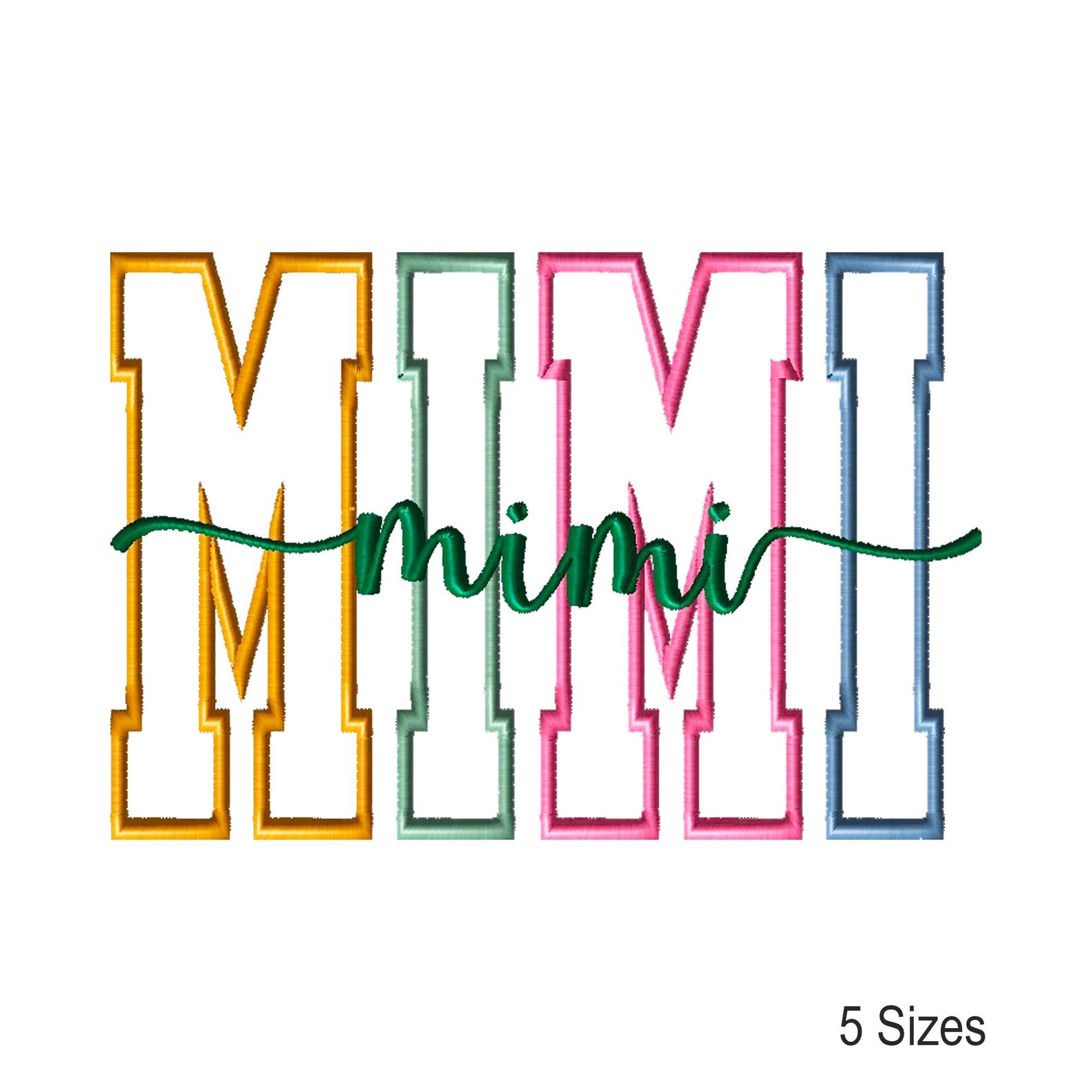 Mimi Machine Embroidery Design: Word Art Instant Download Files (6 ...