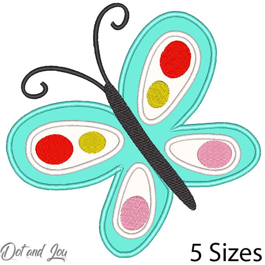 Butterfly Applique Machine Embroidery Design (5 Sizes) (digital ...