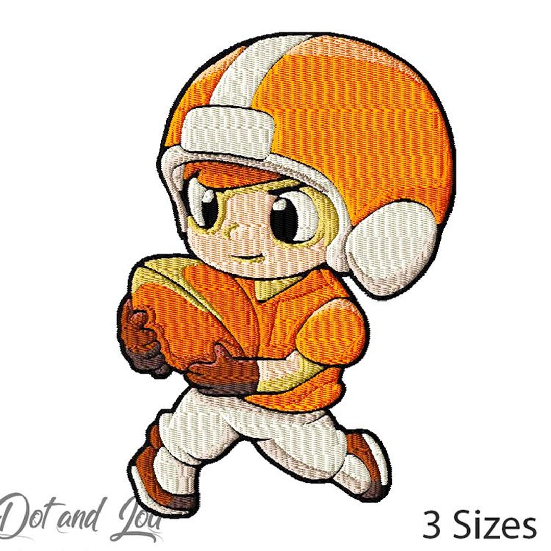 Football Player Embroidery Design: Sports Machine Embroidery (instant ...