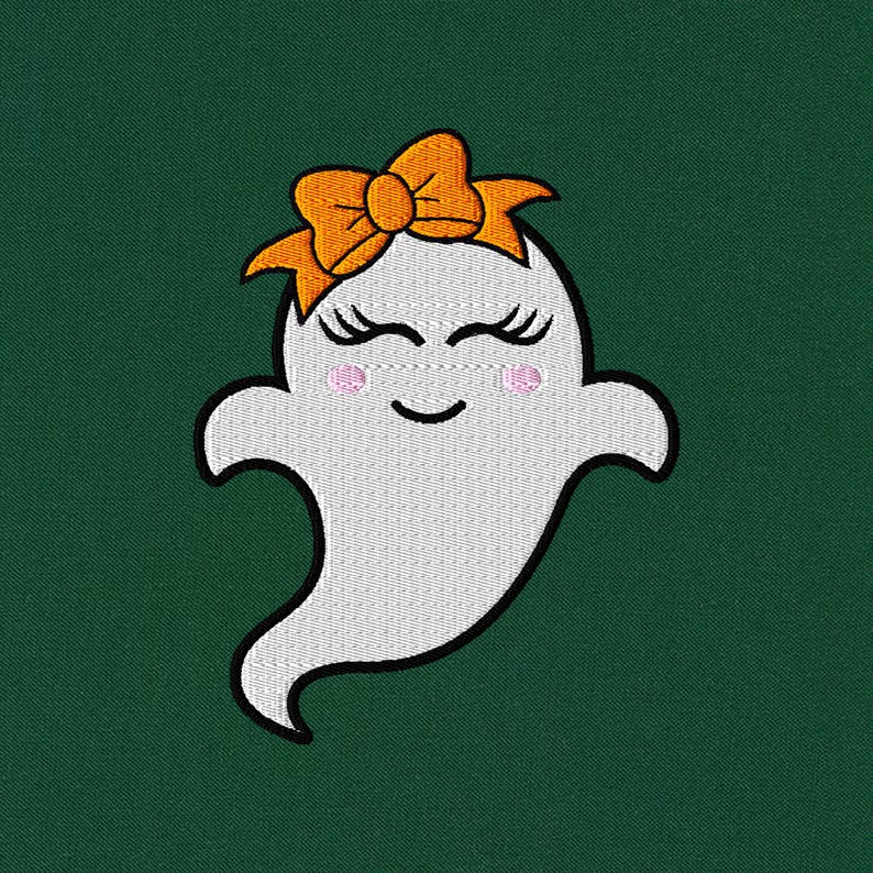 Girl Ghost Machine Embroidery Design, Halloween Applique (instant ...