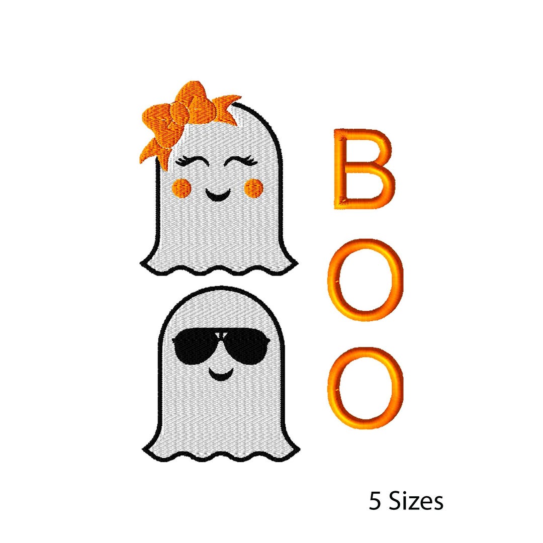 Halloween Ghosts Machine Embroidery Design, 5 Sizes (instant Download ...