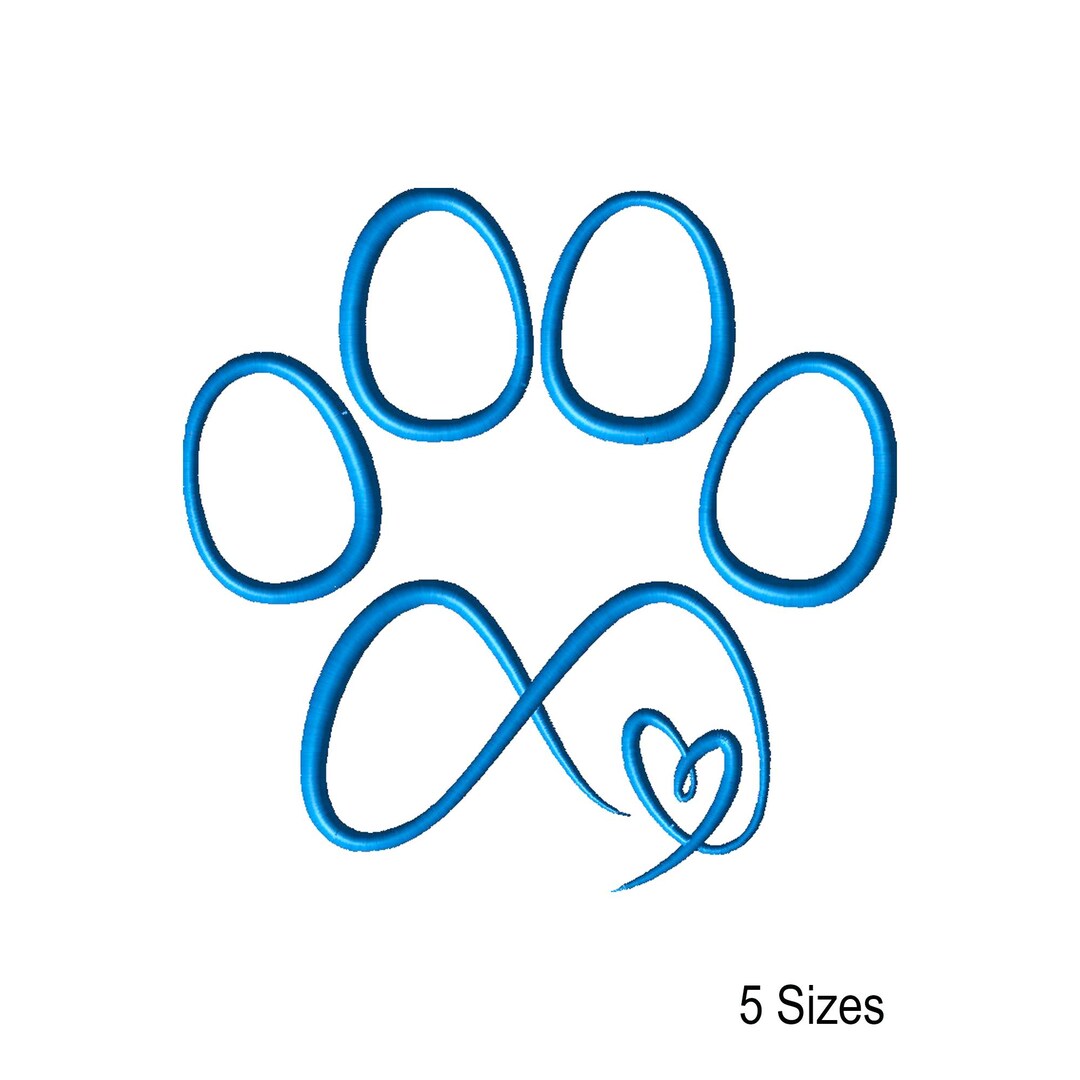 Infinity Paw Print Machine Embroidery Design: Animal Instant Download ...