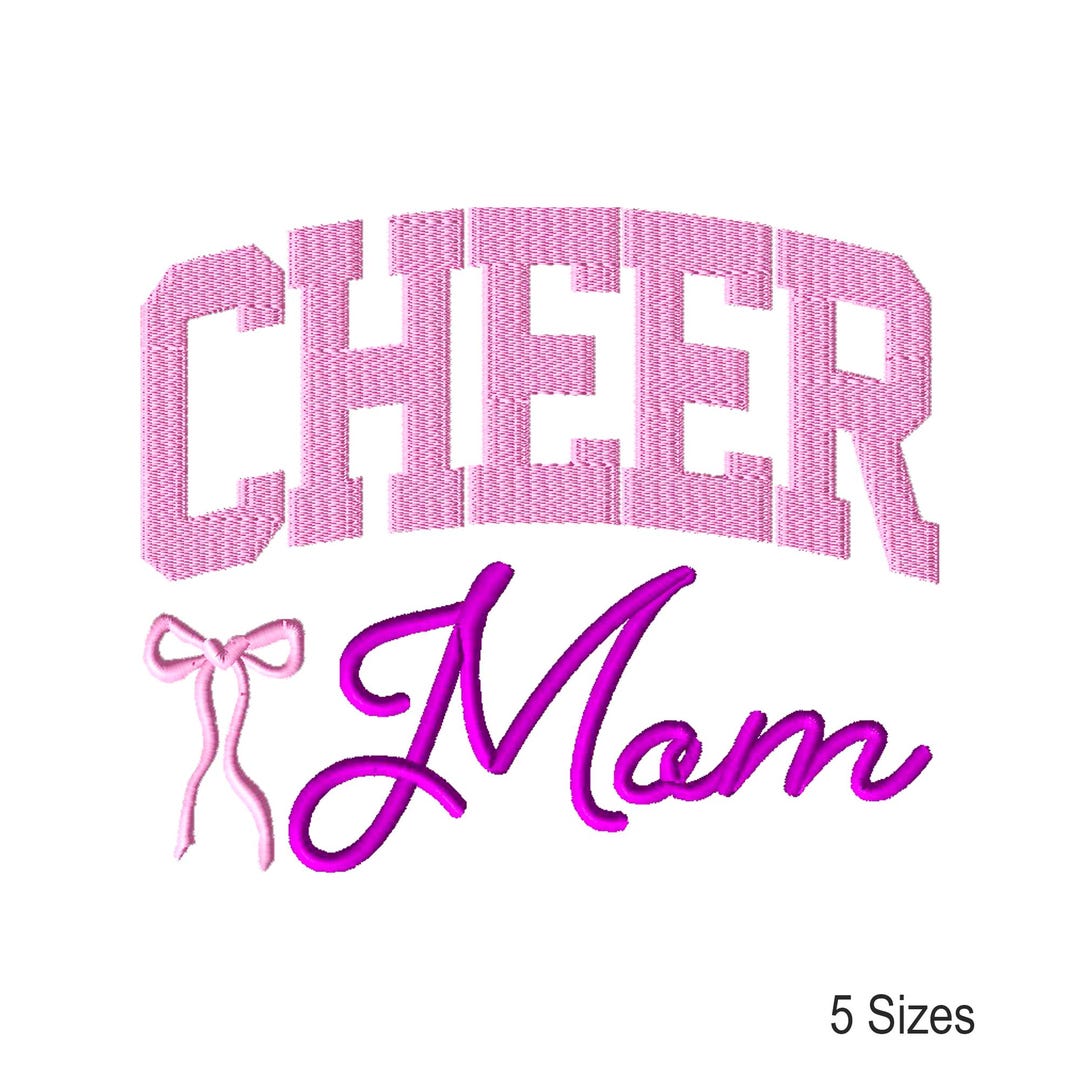 Cheer Mom Coquette Machine Embroidery Design: Instant Download ...