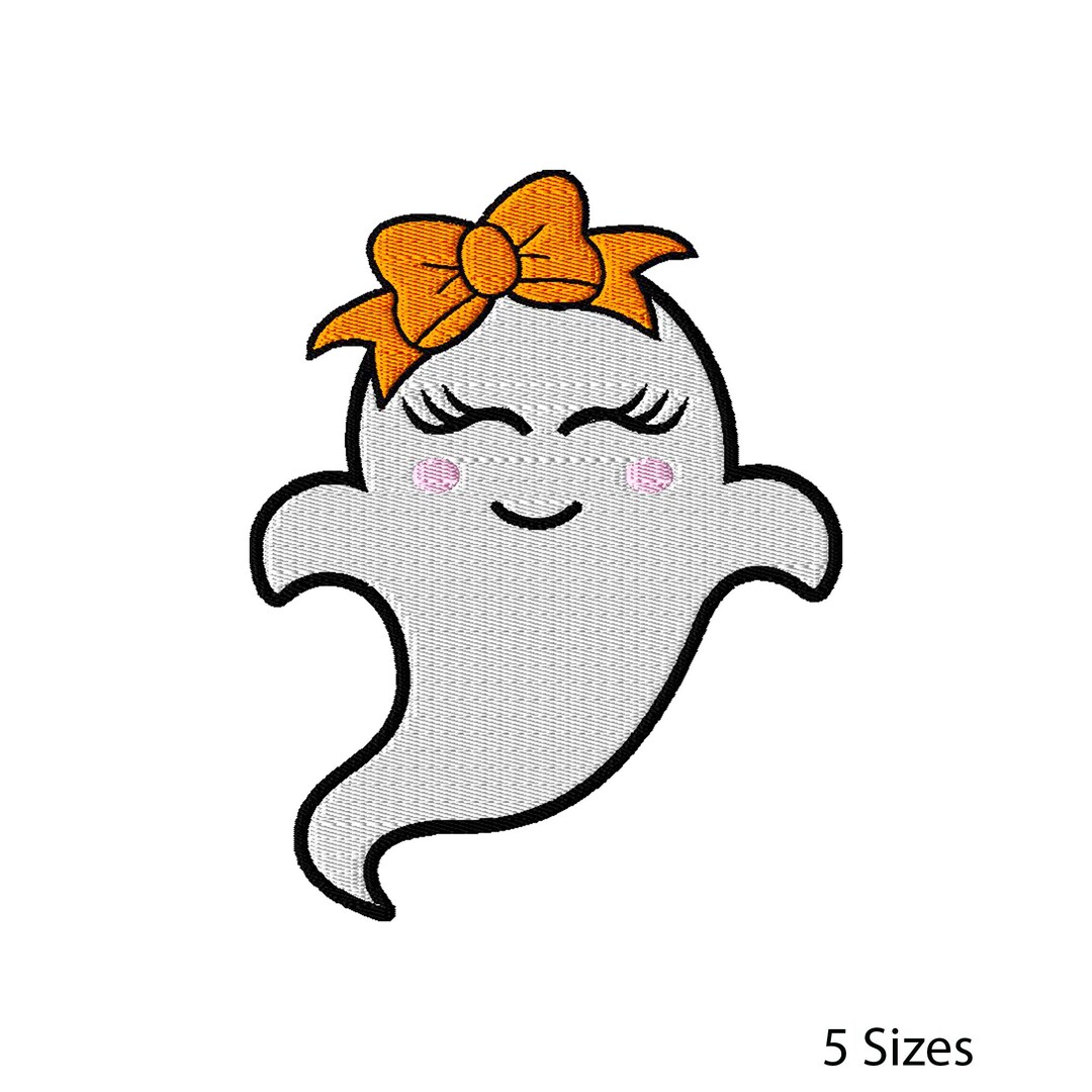 Girl Ghost Machine Embroidery Design, Halloween Applique (instant ...