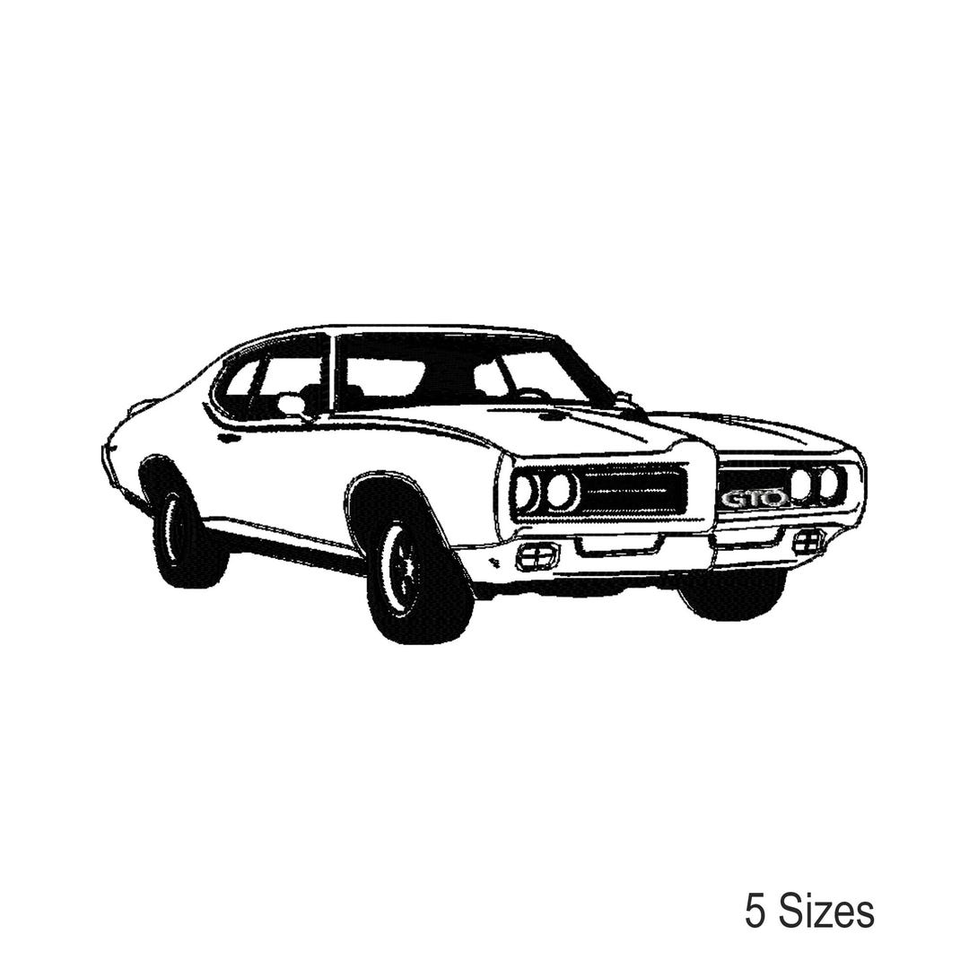 1969 Pontiac GTO Machine Embroidery Design: Instant Download Embroidery ...
