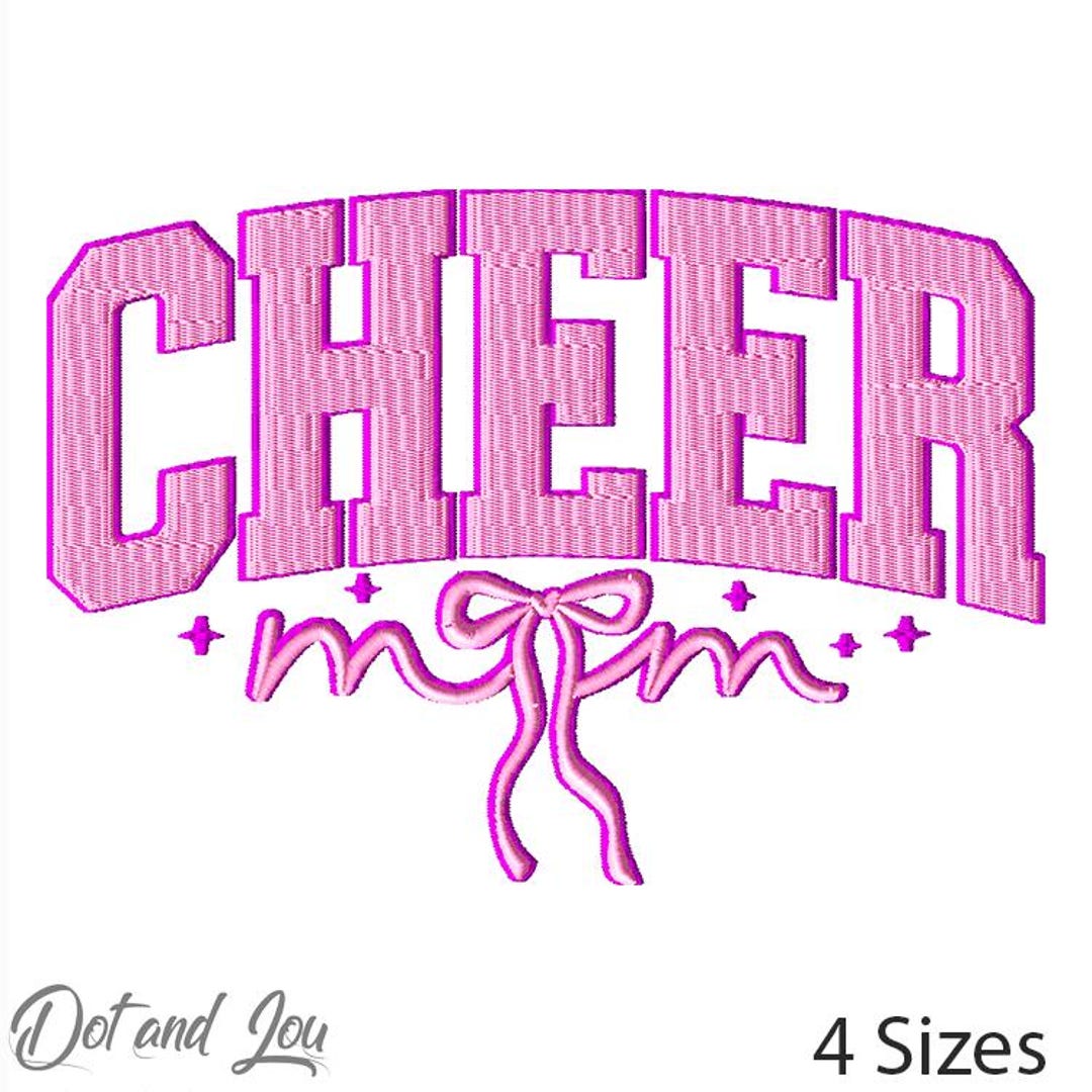 Cheer Mom Embroidery Design, Word Embroidery Design, Mom Embroidery ...