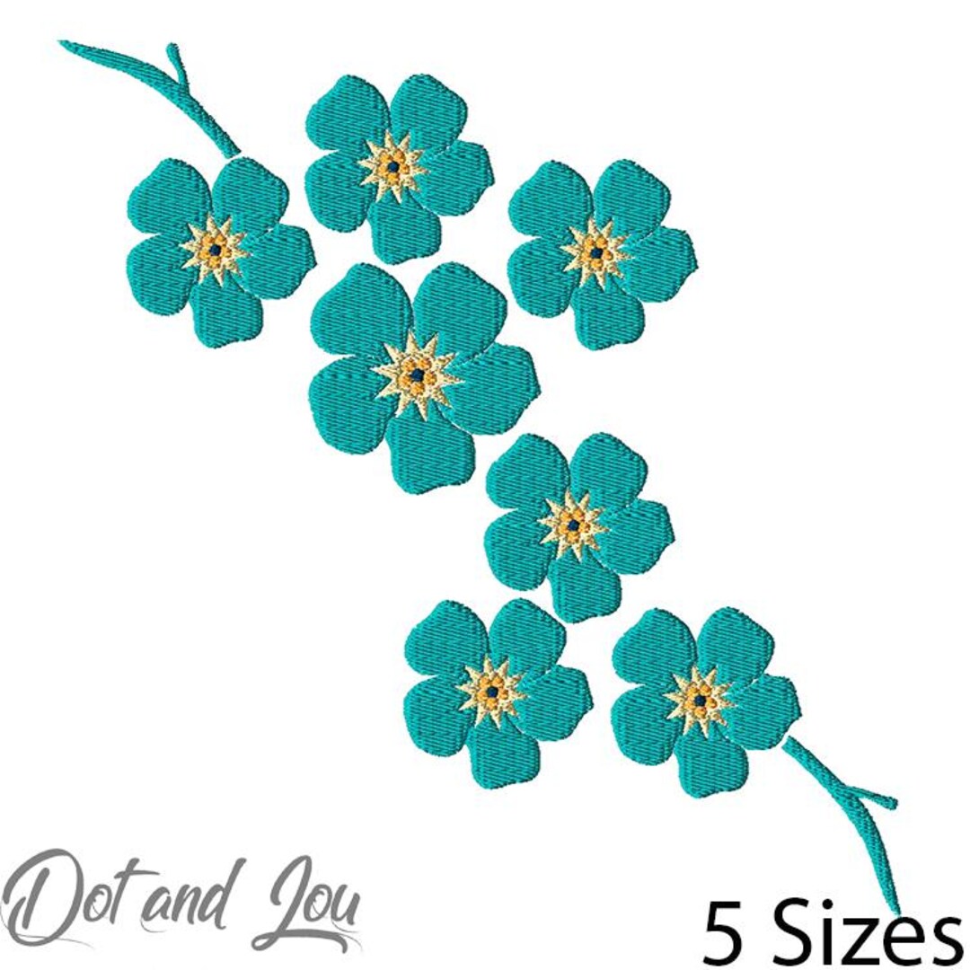 Retro Forget Me Nots Machine Embroidery Design in 5 Sizes - Etsy