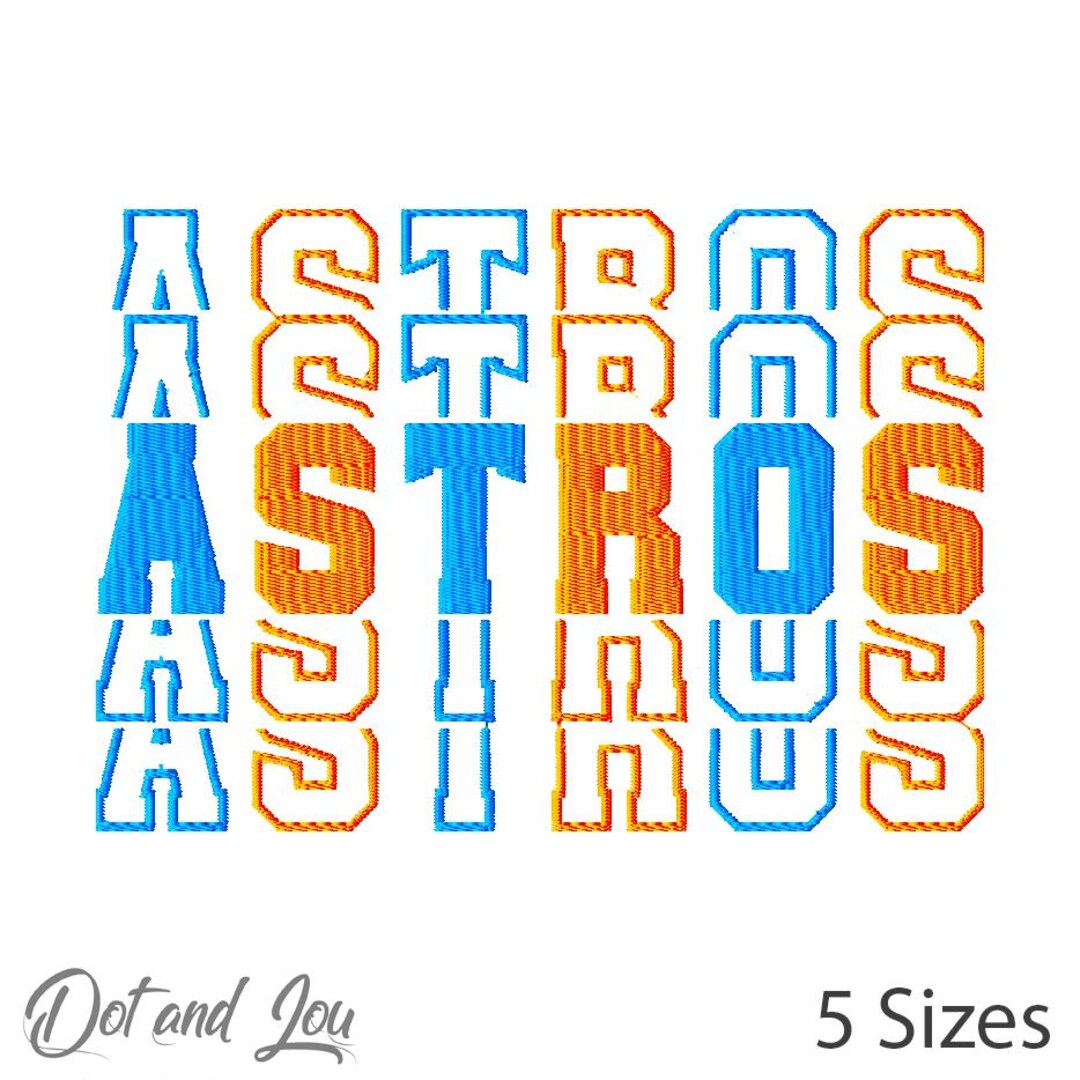 Houston Astros Inspired Embroidery Design, Baseball Embroidery Design ...