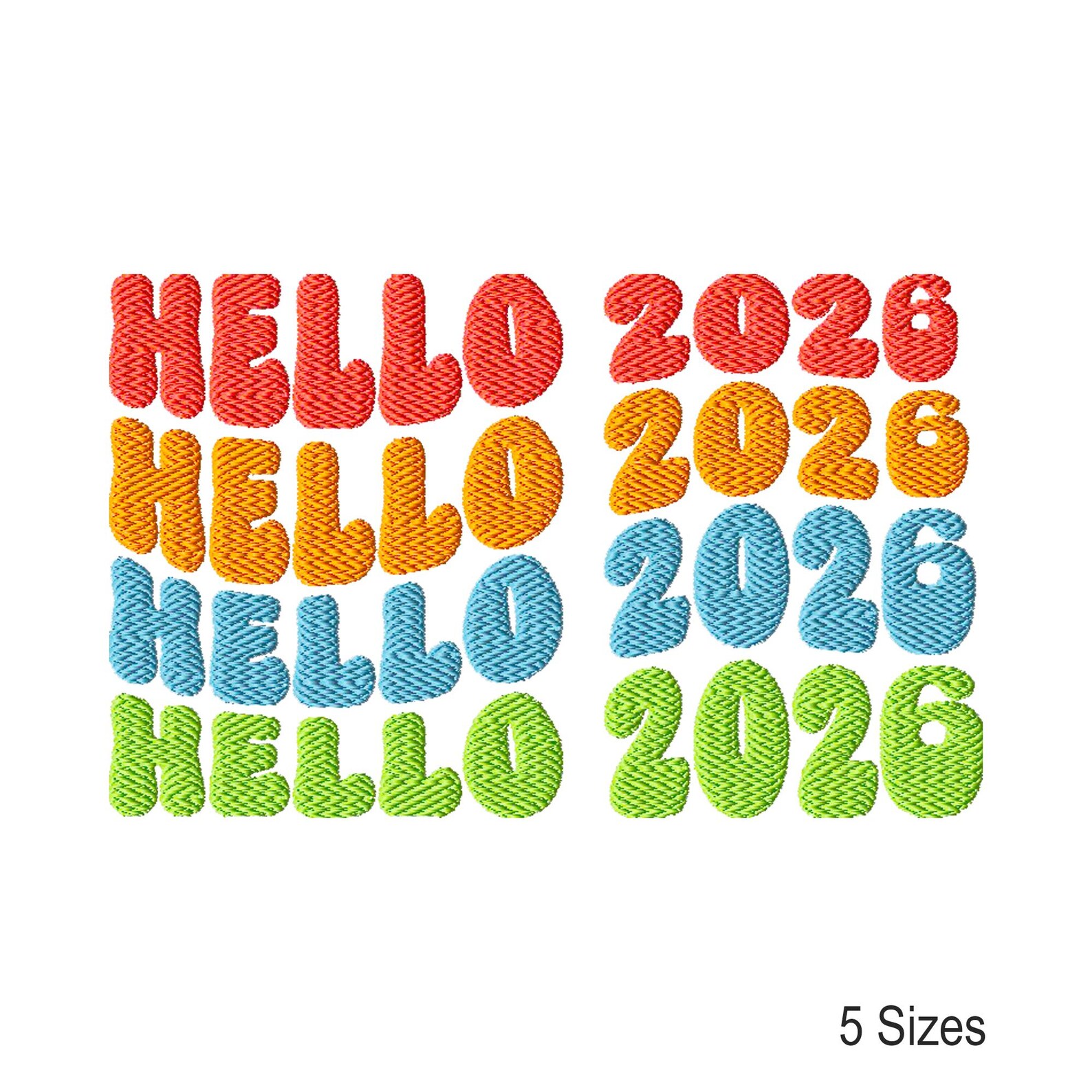 New Year’s Machine Embroidery Design: Word Art Instant Download ...