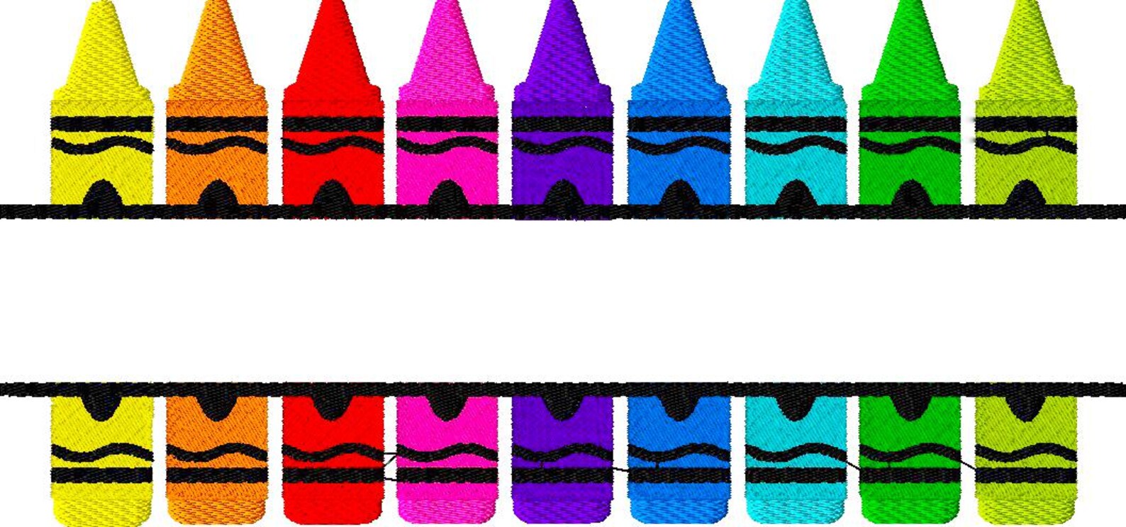 Crayon Split Frame Embroidery Design, Teacher Gift (instant Download ...