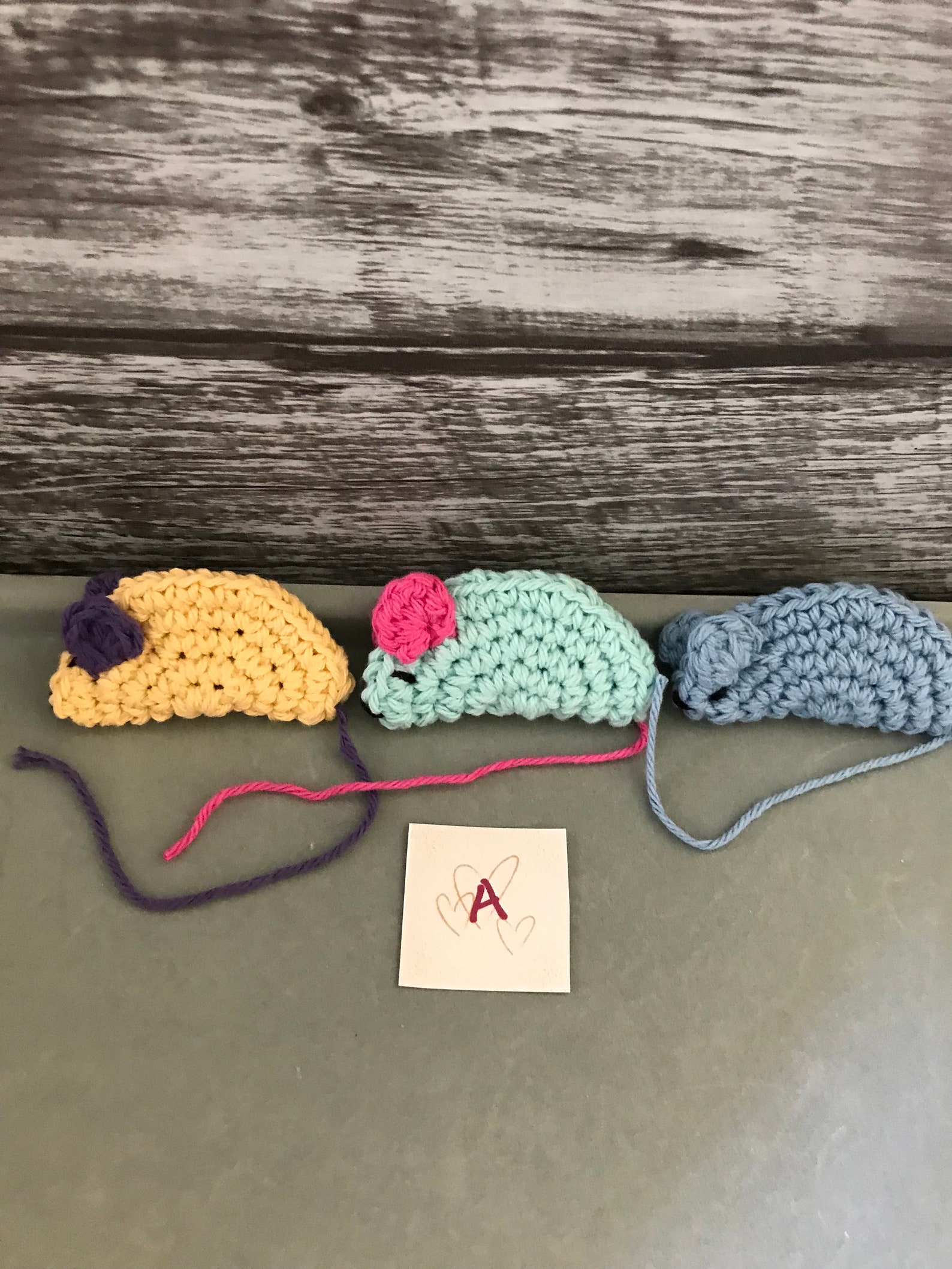 Crochet Mouse cat Toys Set of 3 Choose Colors - Etsy