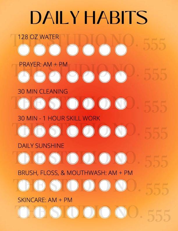 Daily Routine and Habit Tracker | Printable and Digital Planner for ...