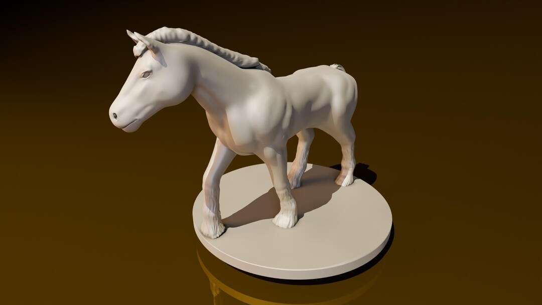 Draft Horse | DND Miniatures | DND Model | Dungeonguildmerchant | No ...