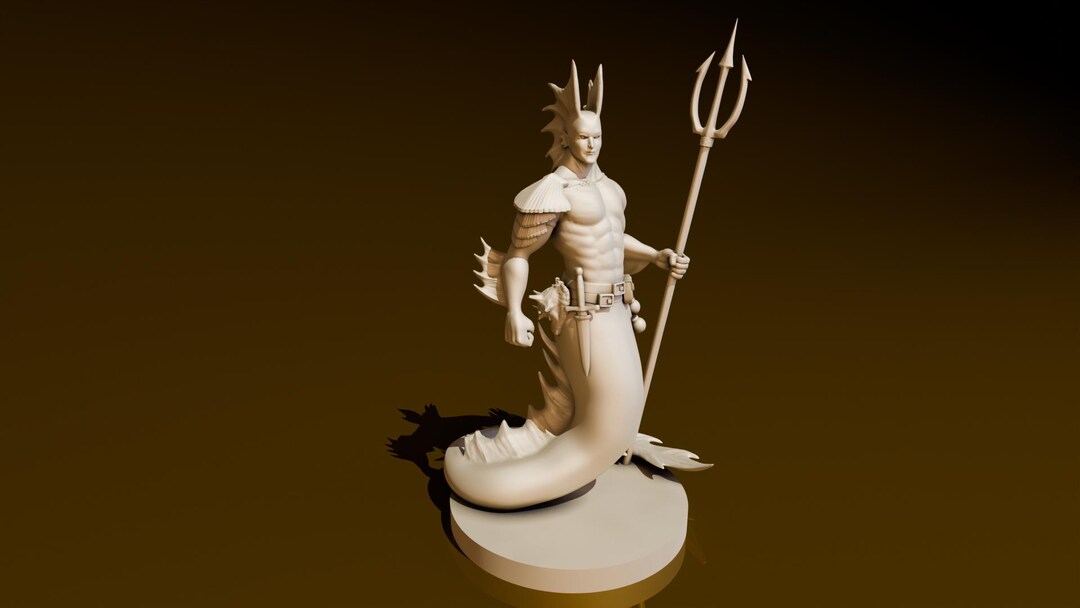 Merfolk Male | DND Miniatures | DND Model | Dungeonguildmerchant | 32mm ...