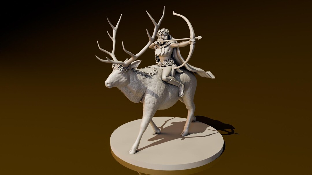 Elf Female Ranger on Elk | DND Miniatures | DND Model ...