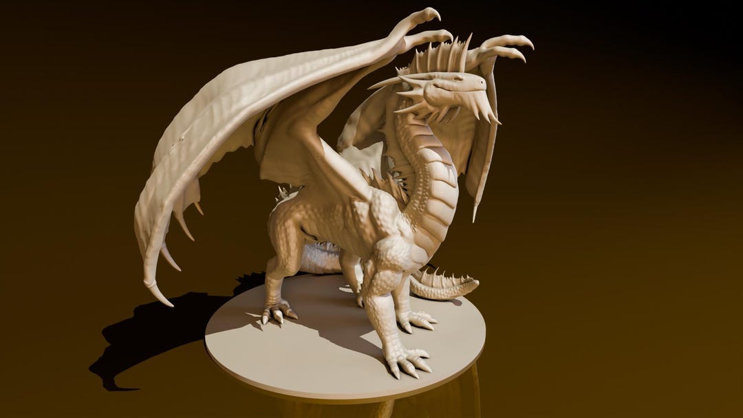 Ancient Silver Dragon | DND Miniatures | DND Model | Dungeonguildmerchant | 32mm Scale | No ...