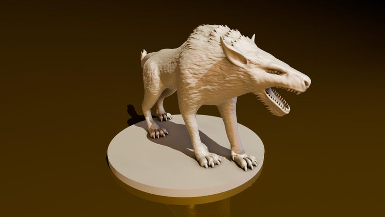 Worg | DND Miniatures | DND Model | Dungeonguildmerchant | No Assembly ...