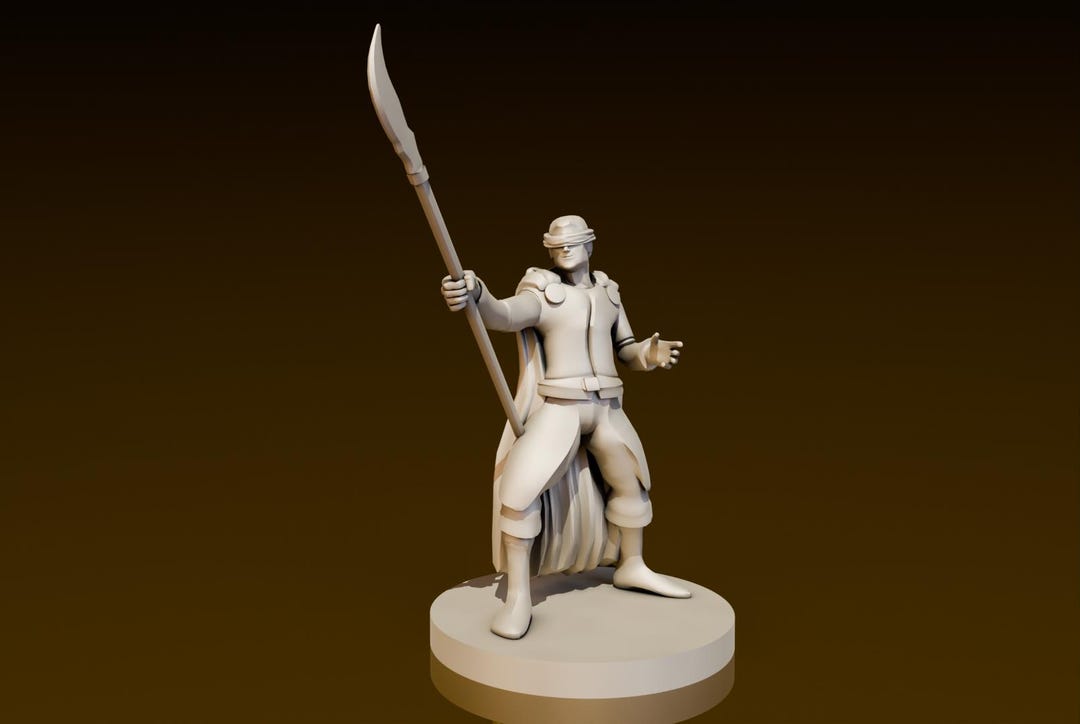 Human Male Warlock Blind With Glaive | DND Miniatures | DND Model ...