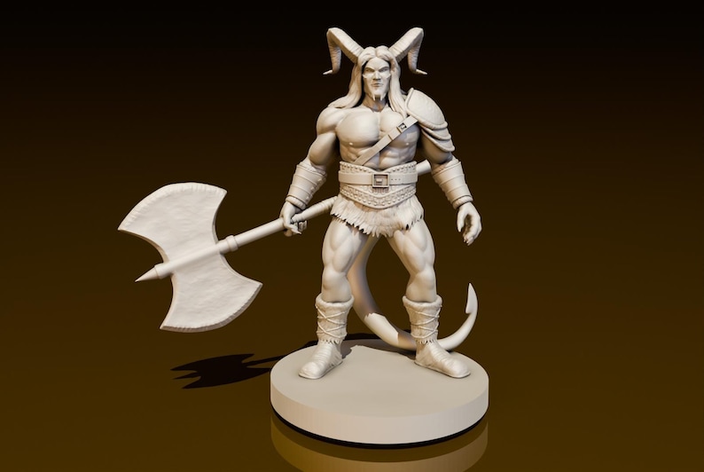 Tiefling Male Barbarian 3 | DND Miniatures | DND Model ...