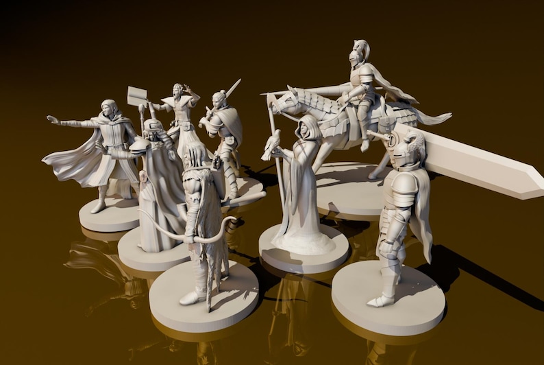 Heroes Pack #1 W/ 8 Minis | DND Miniatures | DND Model ...