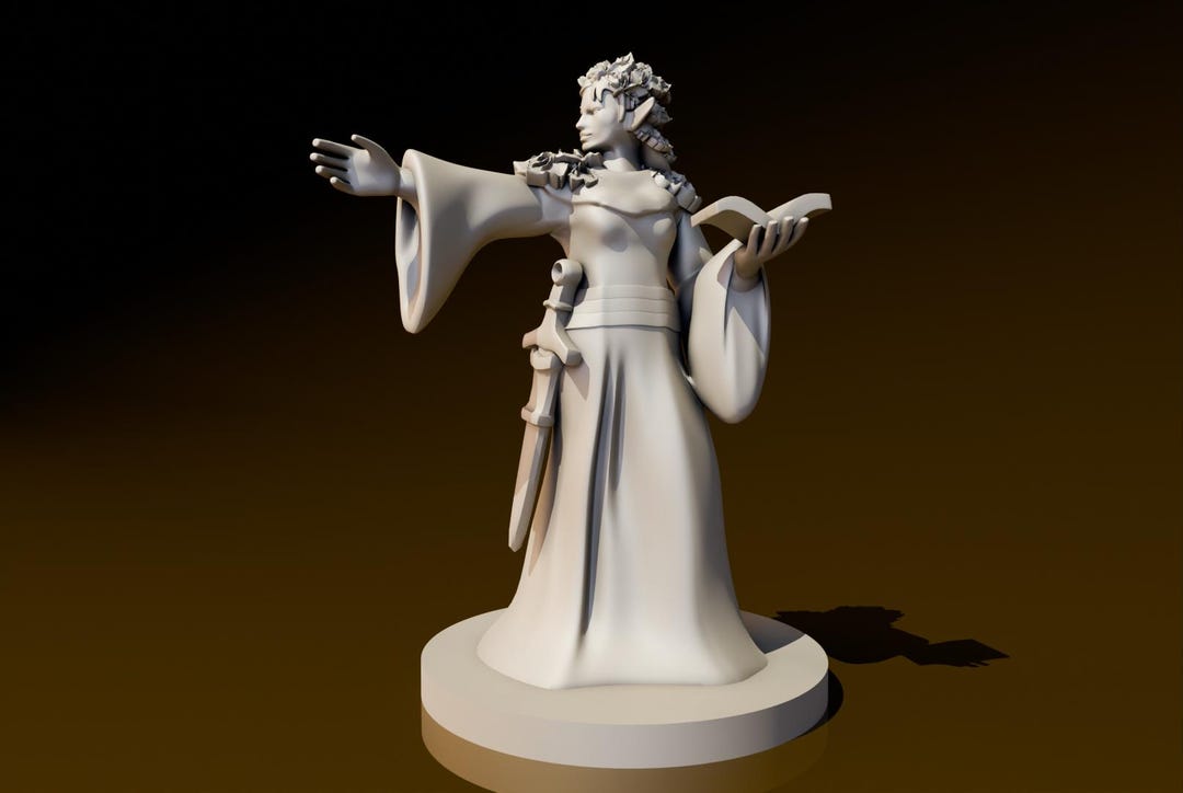 Leafy Elf Female Wizard | DND Miniatures | DND Model ...
