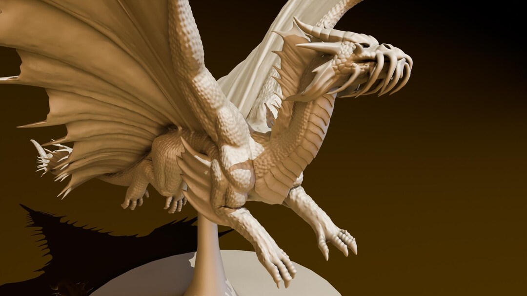 Young Gold Dragon Flying | DND Miniatures | DND Model ...