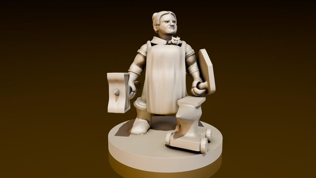 Female Dwarf Blacksmith Anvil | DND Miniatures | DND Model ...