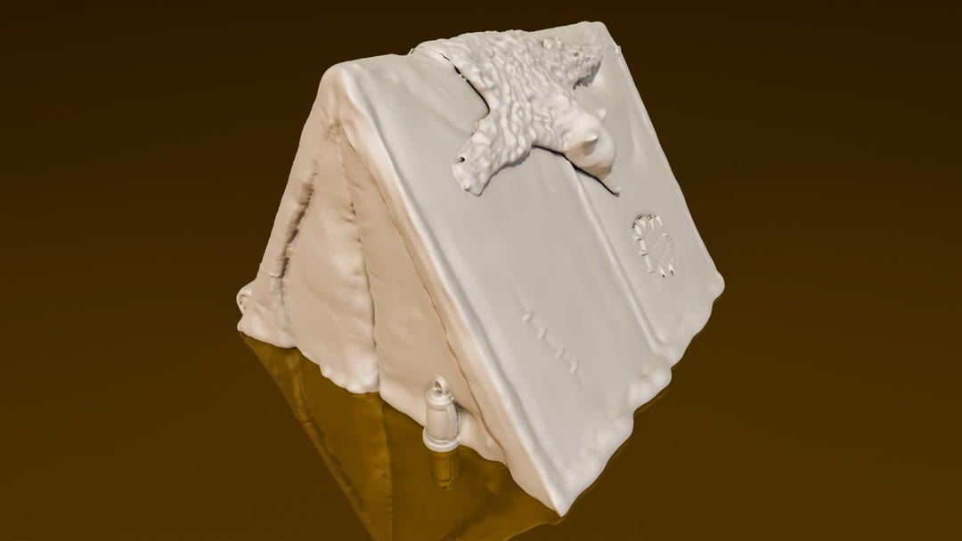 Adventurers Tent W/ Bear Skin | DND Miniatures | DND Model ...