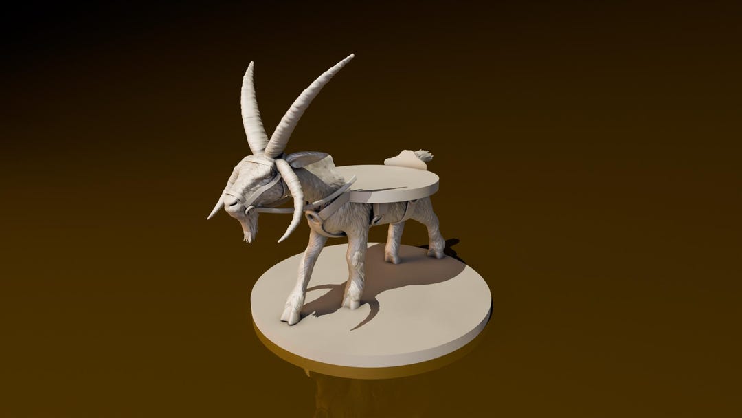 Giant Goat Mount W/ Mini Slot | DND Miniatures | DND Model ...