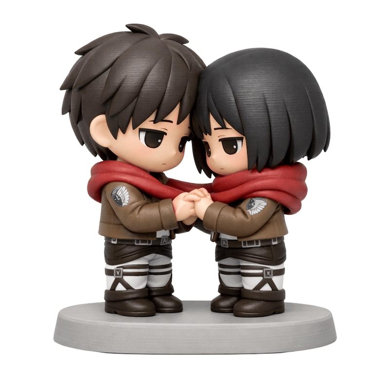 Mikasa and Eren Figure - Etsy