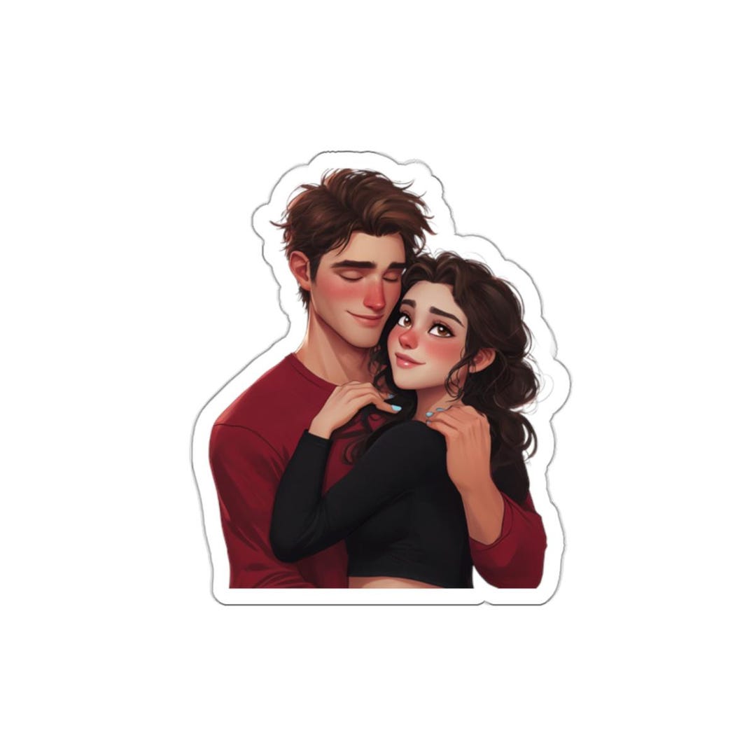 Romantic Couple Die-cut Stickers, Adorable Love Stickers for Laptops ...