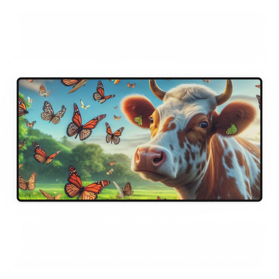 Cow Desk Mat: Farmhouse Office Decor, Animal Lover Gift - Etsy