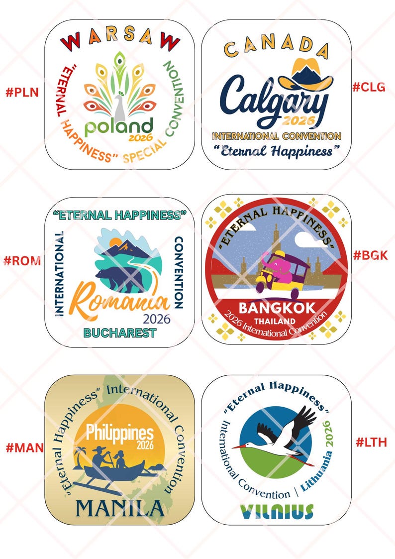 JW 2026 Eternal Happiness Special International Convention Stickers ...