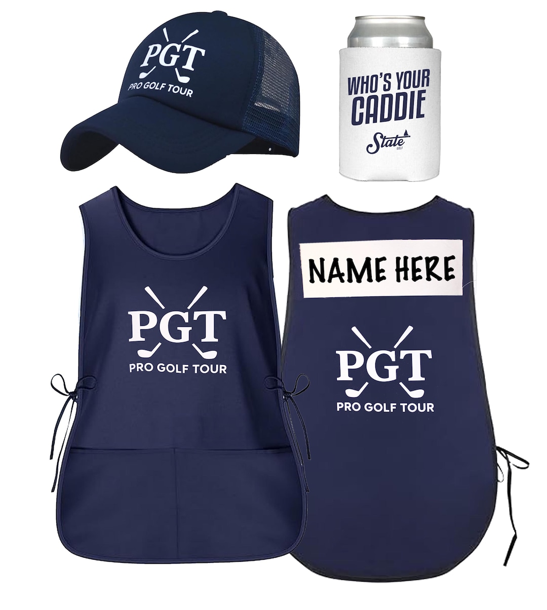 Golfer Caddie Costume – Includes Hat and Bib – Golf Uniform for Adults ...