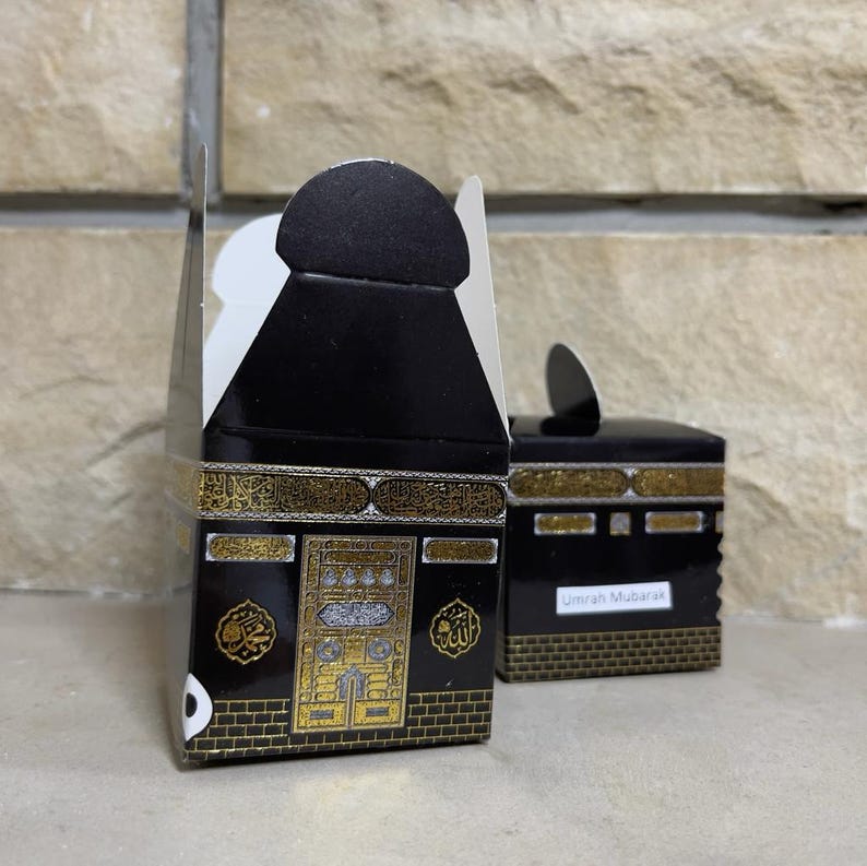 Kaaba Pattern Islamic Party Favor Box, Candy Gift Boxes, Muslim Umrah ...