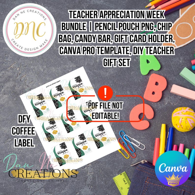 Teacher Appreciation Week Bundle | Pencil Pouch PNG, Chip Bag, Candy ...