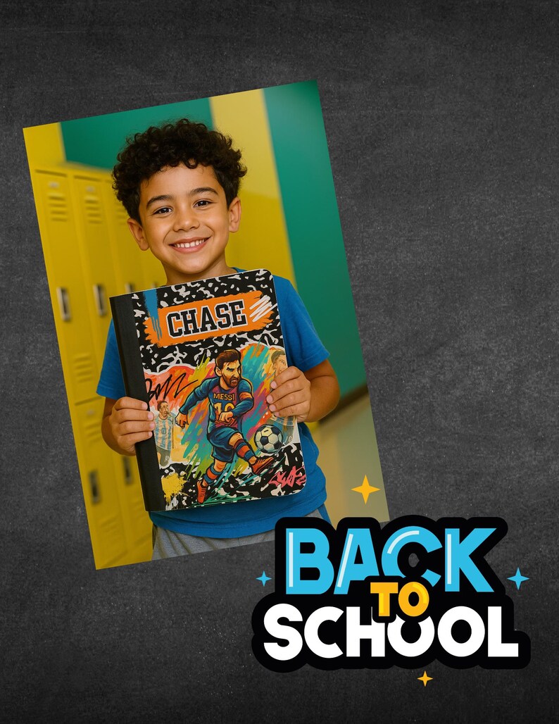 Soccer Composition Notebook Cover – Canva Template + Ready-to-print PDF ...