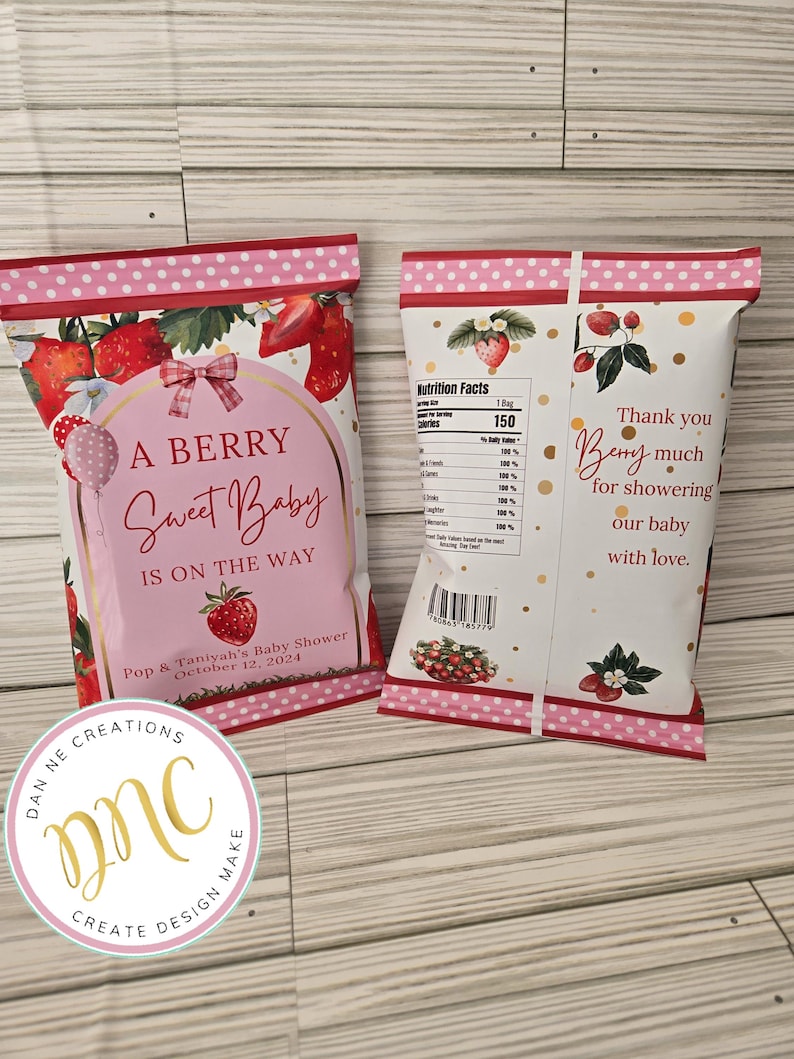 Berry Sweet Baby Editable Party Favor Bundle - Etsy