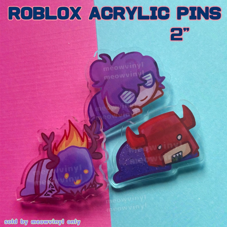 ROBLOX Mini Acrylic Pins 2 Inch - Admins Mrdoombringer Dusek Brighteyes ...