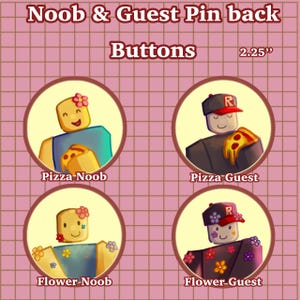 Roblox Guest & Noob Matching Pin-back Button Badge Set of 2 - Etsy