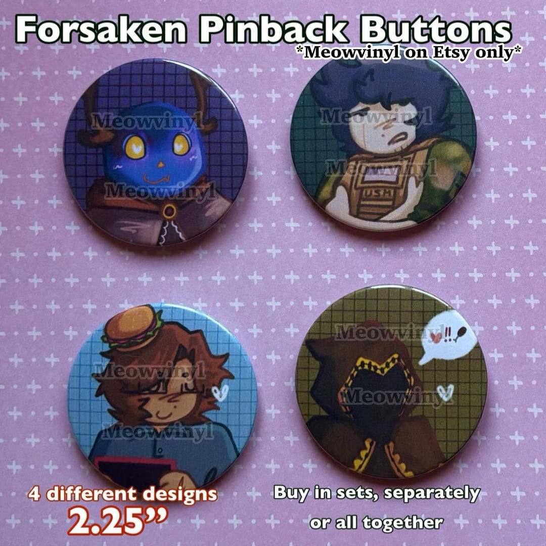 Roblox FORSAKEN Pin Back Buttons - 007n7 Taph Guest1337 Dusekkar - Etsy