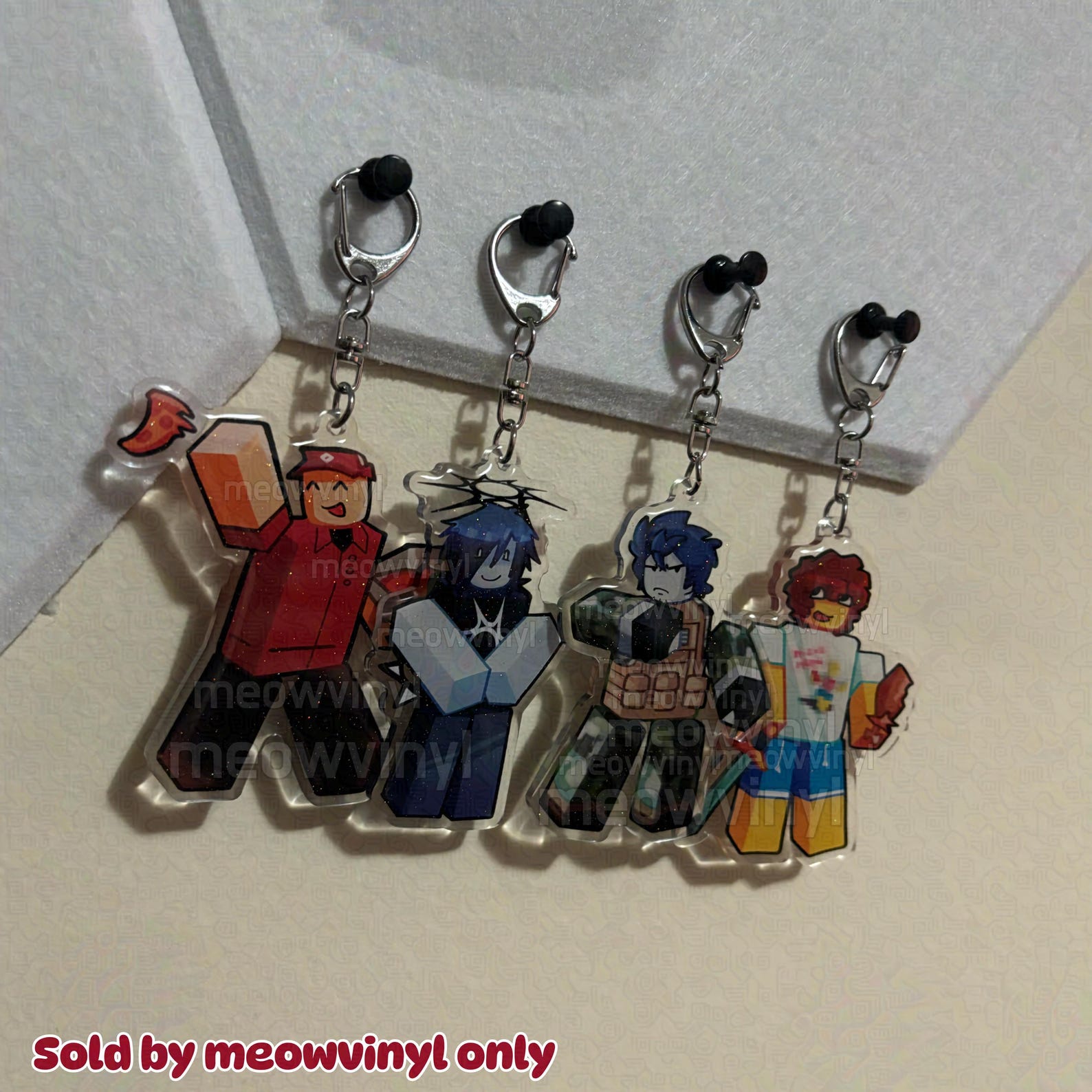FORSAKEN Glitter Epoxy Keychain - Roblox Twotime Shedletsky Guest1337 ...