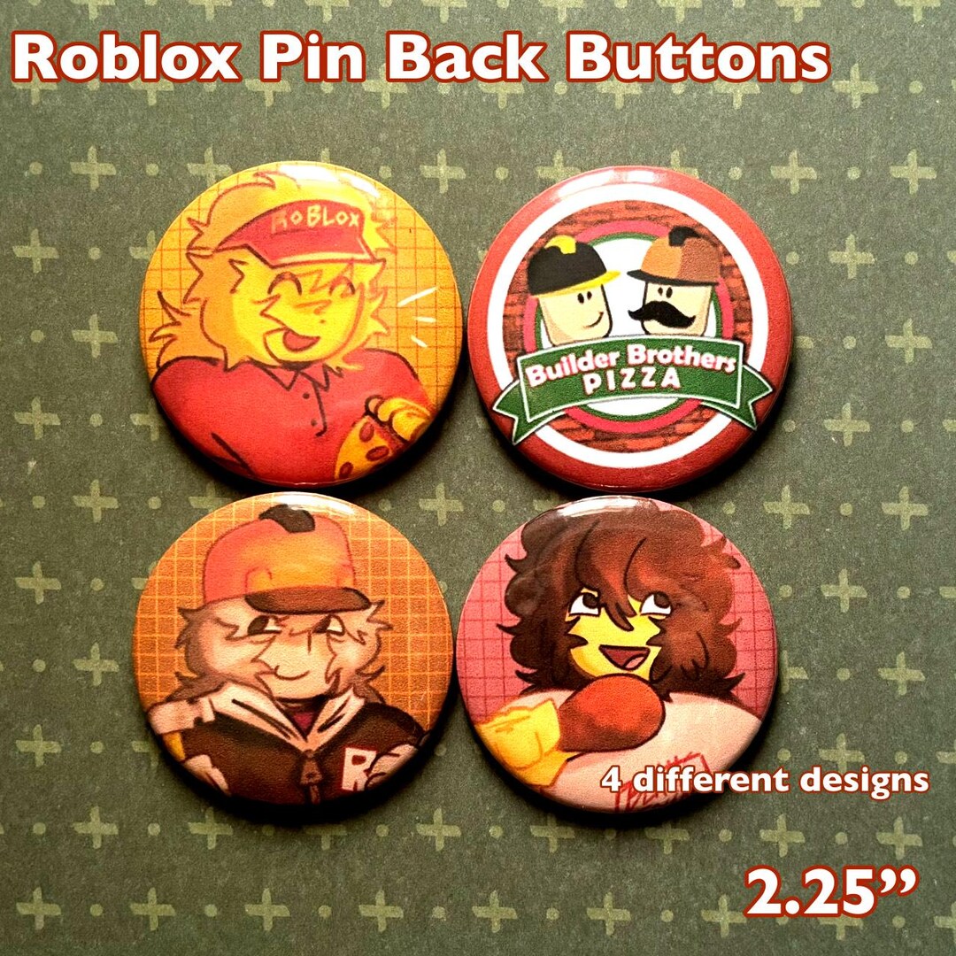 Roblox Work at a Pizza Place Pin Back Buttons - Builderman, Shedletsky ...