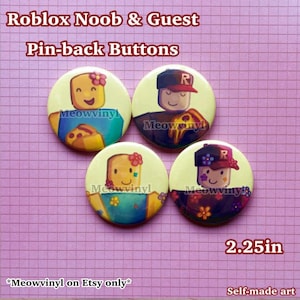 Roblox Guest & Noob Matching Pin-back Button Badge Set of 2 - Etsy