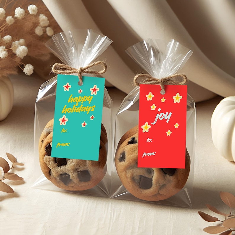 Funky Christmas Gift Tags: Printable Holiday Favor Tags (PDF) - Etsy