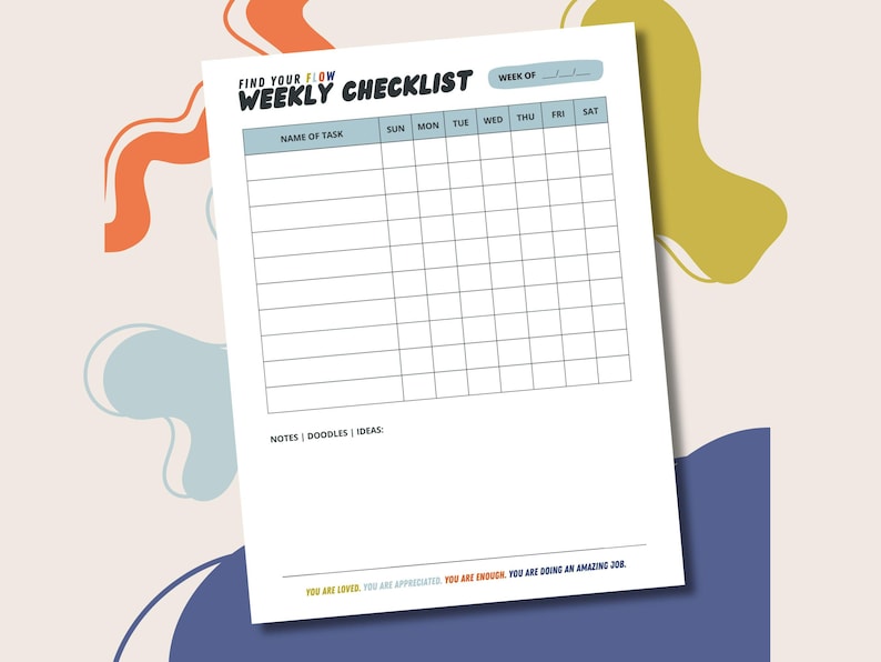 Printable Weekly Checklist, Habit Tracker, To-do List - Etsy